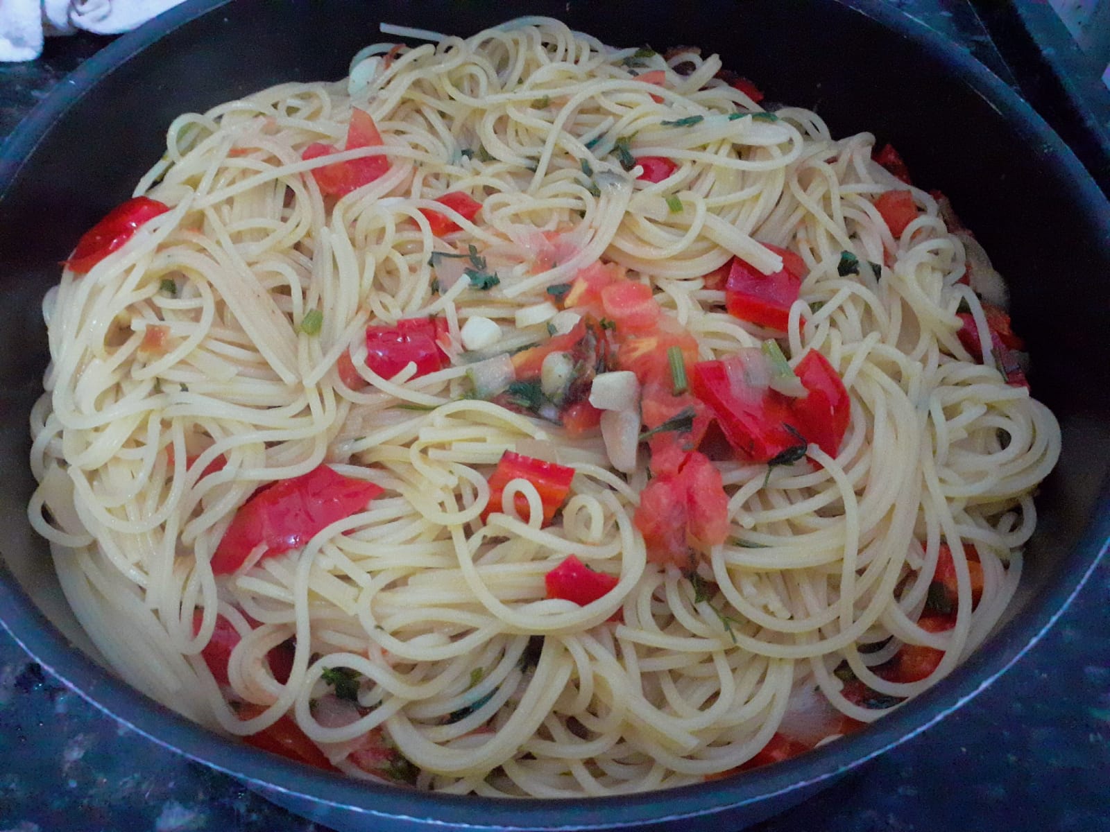 Macarrão com pimentão